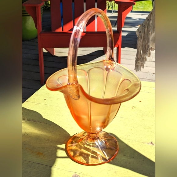 Fenton | Accents | Fenton Vintage Light Rose Color Glass Basket | Poshmark